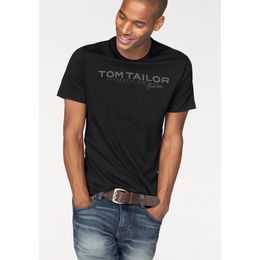 Tom Tailor Herren Tom Tailor Rundhalsshirt mit Logoprint schwarz L