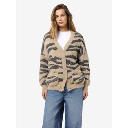 Noisy may Damen Noisy may Strickjacke &raquo;NMFLYNN L/S V-NECK KNIT CARDIGAN NOOS&laquo; Materialmix, loose fit beige L