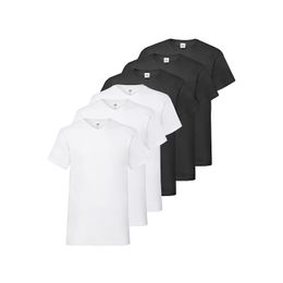Fruit of the Loom Herren Fruit of the Loom T-Shirt Packung, 6 Stk. aus Baumwolle, V-Ausschnitt, 6-teilig schwarz-wei&szlig; XL