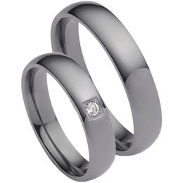 Firetti Unisex Trauring &raquo;Schmuck Geschenk Tantal Hochzeit Ehering "LIEBE"&laquo; Made in Germany - wahlweise mit oder ohne Brillant grau 60, 0,05 SI = 