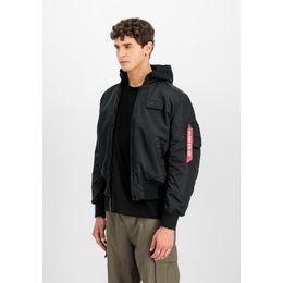 Alpha Industries Herren Bomberjacke &raquo;MA-1 ZH Back Print&laquo; mit Kapuze Kunstfaser, slim fit schwarz 3XL