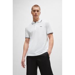 BOSS Green Herren BOSS Green Poloshirt &raquo;Paddy Regular Fit&laquo; atmungsaktive Piqu&eacute;-Webstruktur, Flachstrickkragen, gerader Schnitt wei&szlig; M