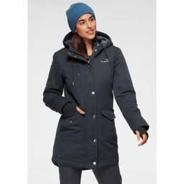 Kangaroos Damen Kangaroos Langjacke mit Kapuze f&uuml;r den &Uuml;bergang, aus leichtem Webmaterial, modisch blau 34