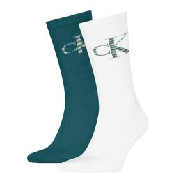 Calvin Klein Jeans Herren Socken &raquo;CKJ MEN SOCK 2P MONOGRAM&laquo; 2 Paar, 2 Paar tlg. mit verst&auml;rkter Ferse, komfortable Frotteesohle bunt 39-42
