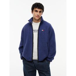 Tommy Jeans Herren Fleecejacke &raquo;TJM BADGE TEDDY&laquo; Stehkragen, Teddyfleece, relaxed fit blau XXL