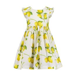Blue Seven Kleid M&auml;dchen Gr&ouml;&szlig;e 122 gelb / gr&uuml;n / wei&szlig;