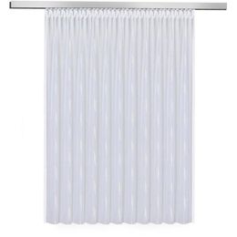 GERSTER Gardine &raquo;Vera&laquo; Smokband 1 Stk. tlg. Voile Grundware mit Scherli Effekt wei&szlig; Voile, Polyester 150cm, Smokband, 450cm