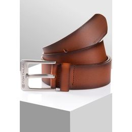 Tom Tailor Herren Tom Tailor Lederg&uuml;rtel &raquo;TTCALVINPLUS&laquo; 4 cm breiter Herreng&uuml;rtel, Casual und Jeans Look braun 90