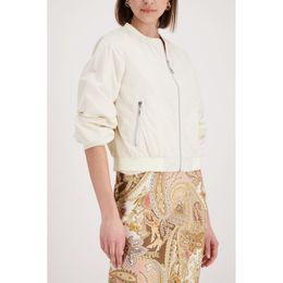 monari Damen Bomberjacke &raquo;Jacke Nylon&laquo; ohne Kapuze mit Rei&szlig;verschlusstaschen wei&szlig; 34