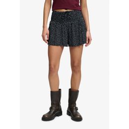 Superdry Damen Shorts &raquo;PRINTED MINI SMOCKED SHORTS&laquo; aus Viskose, Regular Fit, mit Gummizug, pflegeleichtes Webmaterial S, N-Gr