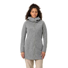 Vaude Damen Vaude Strickfleecejacke &raquo;WOMEN'S TINSHAN COAT III&laquo; mit Kapuze f&uuml;r den modernen Alltag und Wandern, mit Kapuze, hoher Stehkragen beige 36
