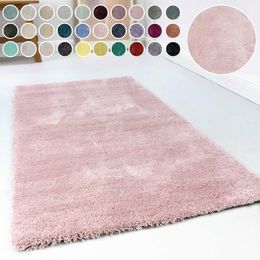 Esprit Hochflor-Teppich &raquo;Relaxx ESP-4150&laquo; rechteckig 25 mm H&ouml;he Wohnzimmer, sehr gro&szlig;e Farbauswahl, weicher dichter Hochflor rosa Kunstfaser B : 200cm 1 Stk.