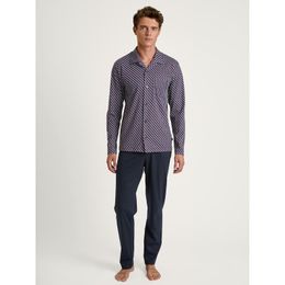 Calida Herren Calida Pyjama &raquo;Relax Imprint&laquo; 2 tlg. mit feinem, glattem Stoff f&uuml;r erh&ouml;hten Komfort rot M (50)