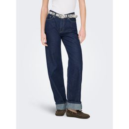 Only Damen Only Weite Jeans &raquo;ONLELLA MW WIDE FOLDUP DNM TAI988&laquo; Baumwolle, regular waist, wide fit XS (34), L&auml;nge 32