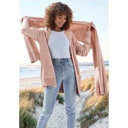 Vivance Damen Strickjacke Set, mit Schal, aus kuscheliger Strickqualit&auml;t, Cardigan rosa 36/38