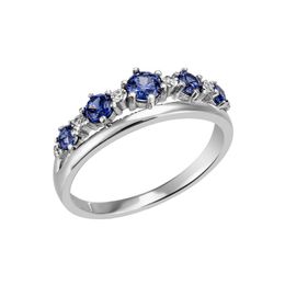 Firetti Damen Fingerring &raquo;Schmuck Geschenk Silber 925 Silberring Farbstein&laquo; mit Zirkonia (synth.) blau 62, Silber 925 (Sterlingsilber), 2,3mm