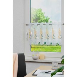 Stickereien Plauen Panneaux &raquo;Saskia&laquo; Stangendurchzug 1 Stk. tlg. wei&szlig; Voile, Polyester 45cm, Stangendurchzug, 95cm