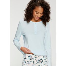 s.Oliver Damen s.Oliver Pyjamaoberteil mit Knopfleiste blau 32/34