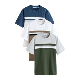 Next T-Shirt Herren Gr&ouml;&szlig;e L dunkelblau / pueblo / gr&uuml;n / wei&szlig;
