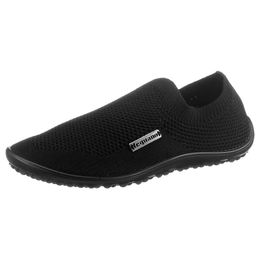 Leguano Damen Barfu&szlig;schuh &raquo;SCIO&laquo; Slipper, Freizeitschuh, Bequemschuh mit seitlichem Logo-Emblem schwarz 36