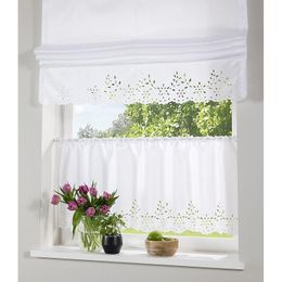 OTTO home Scheibengardine &raquo;Neapel&laquo; Stangendurchzug 1 Stk. tlg. halbtransparent, Seiden Optik wei&szlig; Taft, Polyester 60cm, Stangendurchzug, 90cm