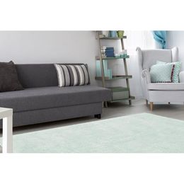Calo-deluxe Hochflor-Teppich &raquo;Vossi 111&laquo; rechteckig 40 mm H&ouml;he besonders weich durch Microfaser, Wohnzimmer blau Kunstfaser B : 200cm 1 Stk., 40mm, L:
