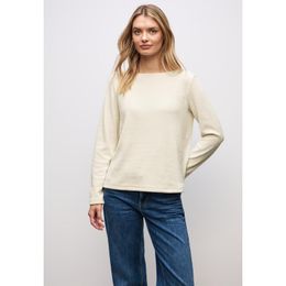 Street One Damen Street One Rundhalspullover mit U-Boot Ausschnitt beige 34