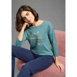 Kangaroos Damen Kangaroos 3/4-Arm-Shirt Loose Fit Passform, 3/4-&Auml;rmel, Rundhalsausschnitt gr&uuml;n 40/42