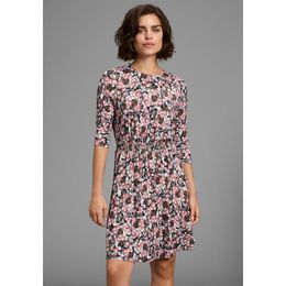 Laura Scott Damen Jerseykleid Ohne Taschen sportlich-feminin mit floralem Allovermuster bunt 44, N-Gr