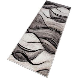 OTTO home Teppich &raquo;Tritom&laquo; rechteckig 9 mm H&ouml;he mit besonders weichem Flor, Kurzflor, modernes Wellen Muster beige Kunstfaser B : 67cm 1 Stk., 9mm, L:
