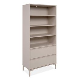 Mid.you Regal Korsika, Kaschmir, Metall, 3 F&auml;cher, 2 Schublade(n) Schubladen, 77.5x165x40 cm, Wohnzimmer, Regale, B&uuml;cherregale