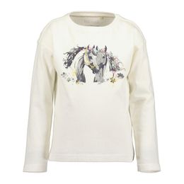 Blue Seven M&auml;dchen Langarmshirt Baumwolle, Glitzerdruck wei&szlig; 98
