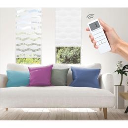 GOOD LIFE Elektrisches Rollo &raquo;Wave - SMART HOME&laquo; Lichtschutz ohne Bohren mit Fernbedienung wei&szlig; Kunststoff, Metall, Polyester 150cm, einseitig verschiebbar, 