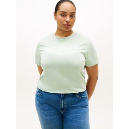 Tommy Hilfiger Curve Damen T-Shirt &raquo;CRV REG CORP LOGO C-NK SS&laquo; in gro&szlig;en Gr&ouml;&szlig;en gr&uuml;n 52