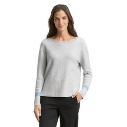 Tom Tailor Damen Tom Tailor Strickpullover mit All-Over Print grau XXL