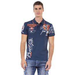 Cipo & Baxx Cipo & Baxx Herren Poloshirt mit markantem Print blau XXL (60/62)