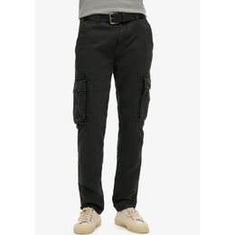 Superdry Herren Cargohose &raquo;Core Cargo Pant&laquo; aus Baumwollmischung mit Elasthan, Straight Fit, kn&ouml;chellang schwarz 30, L&auml;nge 32