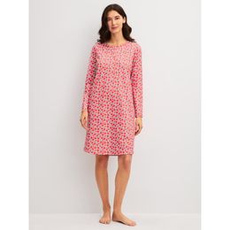 Calida Damen Calida Nachthemd &raquo;Fruity Dreams&laquo; Knopfleiste, Rundhals-Ausschnitt, Langarm, Pure Cotton M (44/46), N-Gr