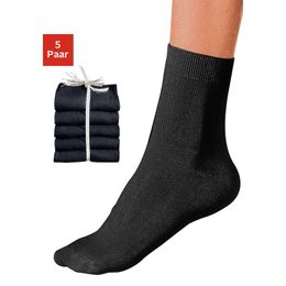 GO IN Damen GO IN Basicsocken &raquo;Damen Socken Str&uuml;mpfe ohne Logo feine Baumwolle&laquo; Packung, 5 Stk. tlg. unifarben ganz schlicht schwarz 35-38