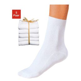 GO IN Damen GO IN Basicsocken &raquo;Damen Socken Str&uuml;mpfe ohne Logo feine Baumwolle&laquo; Packung, 5 Stk. tlg. unifarben ganz schlicht wei&szlig; 39-42