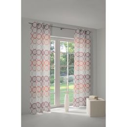 WIRTH Vorhang &raquo;Zirbello&laquo; &Ouml;sen 1 Stk. tlg. orange Jacquard, Baumwolle, Polyester 225cm, &Ouml;sen, 132cm