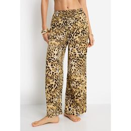 Lscn By Lascana Damen LSCN by LASCANA Schlupfhose mit Animalprint braun 46, N-Gr