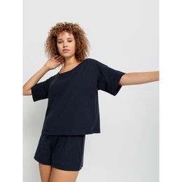 Lscn By Lascana Damen LSCN by LASCANA Shorty Set, 2 mit Zierknopfleiste an der Hose schwarz 32/34