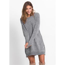 bonprix Damen bonprix Strickkleid f&uuml;r den Alltag, aus Polyester, lockere Passform grau 36/38 (S), N-Gr