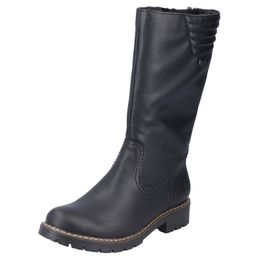 Rieker Damen Winterstiefel , Winterboots, Blockabsatz, wasserabweisende RiekerTEX-Membran schwarz 40, Normalschaft