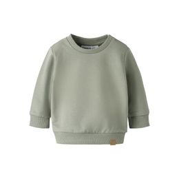 name it Jungen Sweatshirt &raquo;NBNTAKKI f&uuml;r M&auml;dchen und Jungen mit Druckknopf und Stretch&laquo;, unifarben, casual, regular fit, Baumwollmix, Rundhals gr&uuml;n 86