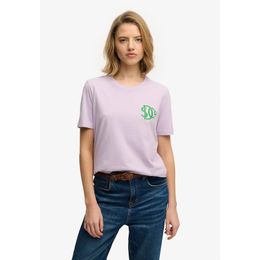 Superdry Damen T-Shirt &raquo;SD&CO NEON RELAXED TEE&laquo; aus Baumwolle, Relaxed Fit, gerader Abschluss, normale L&auml;nge, Rundhals lila M