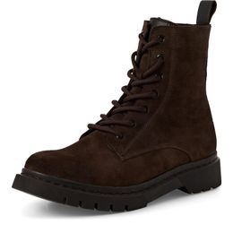 Tamaris Damen Schn&uuml;rstiefelette , Blockabsatz, Schn&uuml;rboots, Herbstschuh mit Ziern&auml;hten braun 36