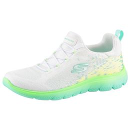 Skechers Damen Slip-On Sneaker &raquo;SUMMITS&laquo; , Trainingsschuh, Sneaker, Slipper, Halbschuh mit Bungee-Verschluss wei&szlig; 43