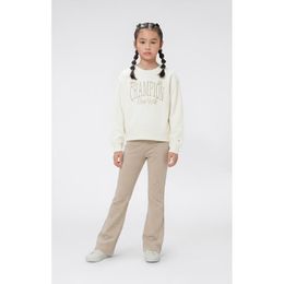 Champion M&auml;dchen Jogginganzug &raquo;Flare Pants Sweatsuits Graphics&laquo; 2 tlg. 2-teiliges Set, f&uuml;r sportliche Aktivit&auml;ten und Freizeit beige XXL (176)